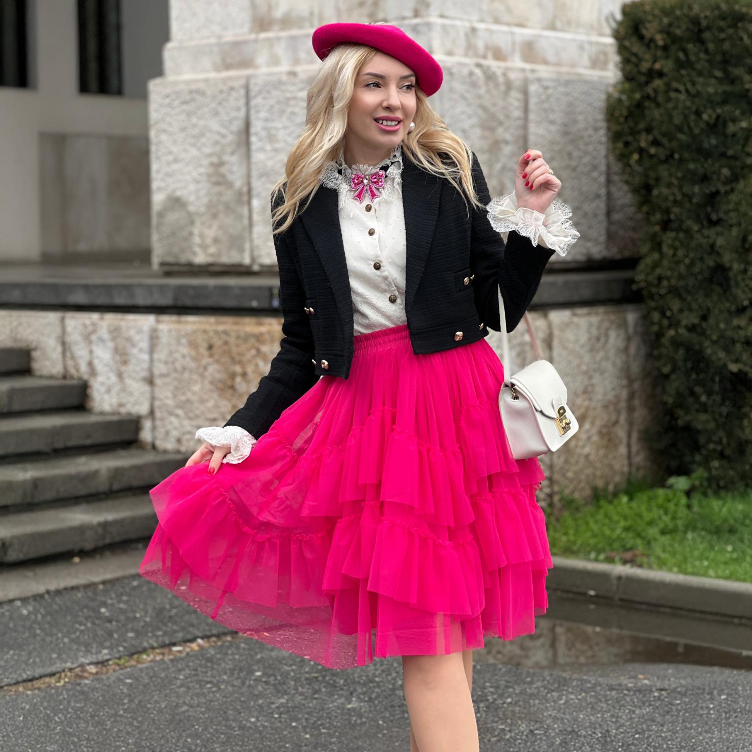 Snag Pomegranate Pink Mesh Skirt | Size Inclusive