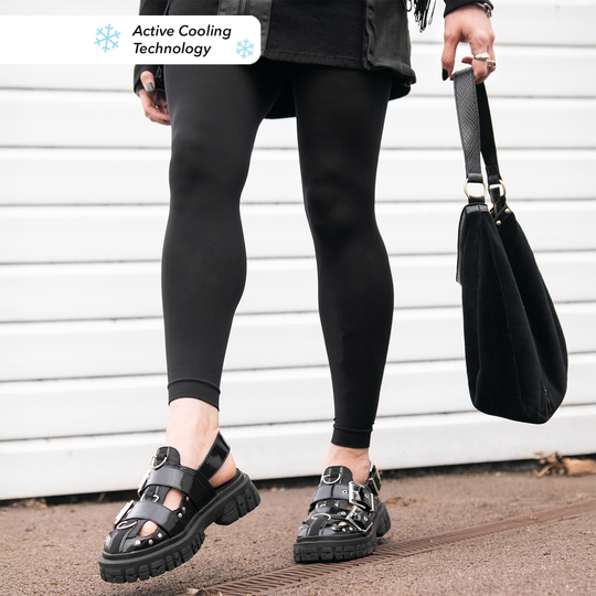 Stay Cool Footless 80 Denier Tights - Black - Snag
