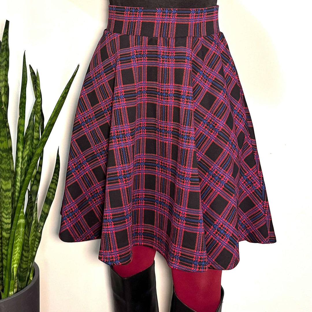 Ember Plaid Flare Skirt | Red Tartan Skater Skirt | Snag