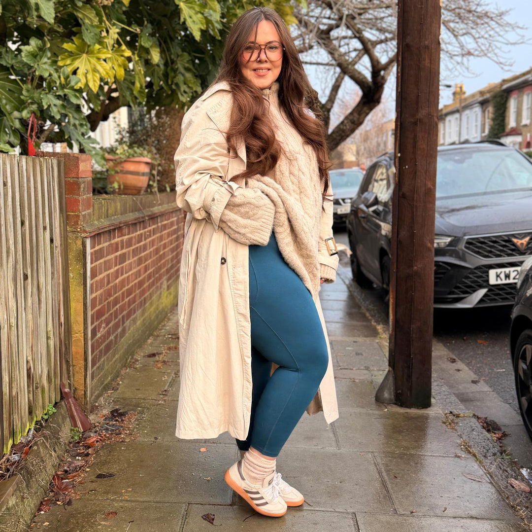 Petrol Blue Squat Proof Leggings - Bone China – Snag
