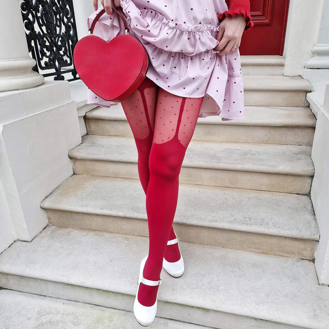 The Polka - Blood Red - Tights & Clothes In Sizes 4-38 - Snag