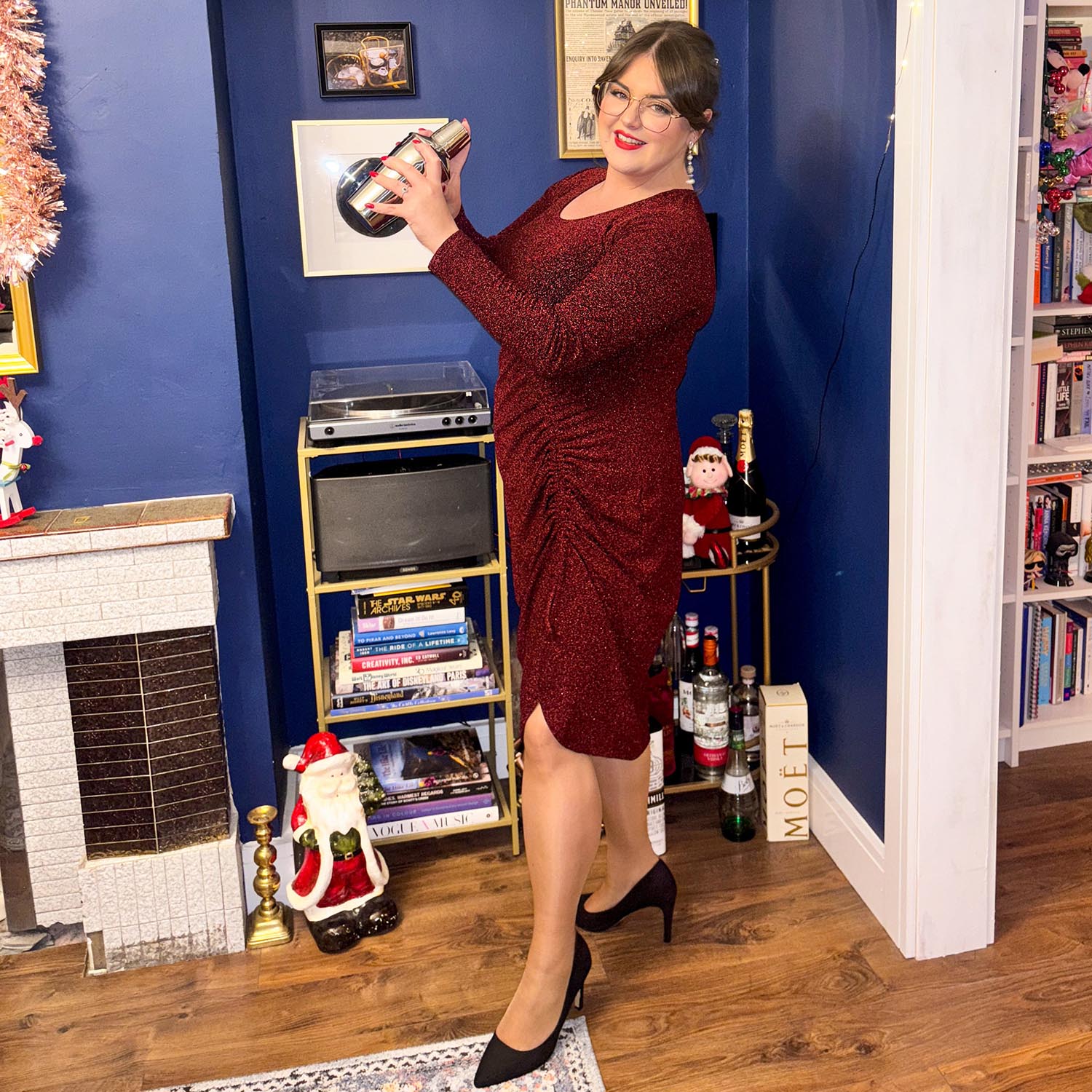 Lurex Long Sleeve Dress - Bordeaux - Tights & Clothes In Sizes 4-38 - Snag