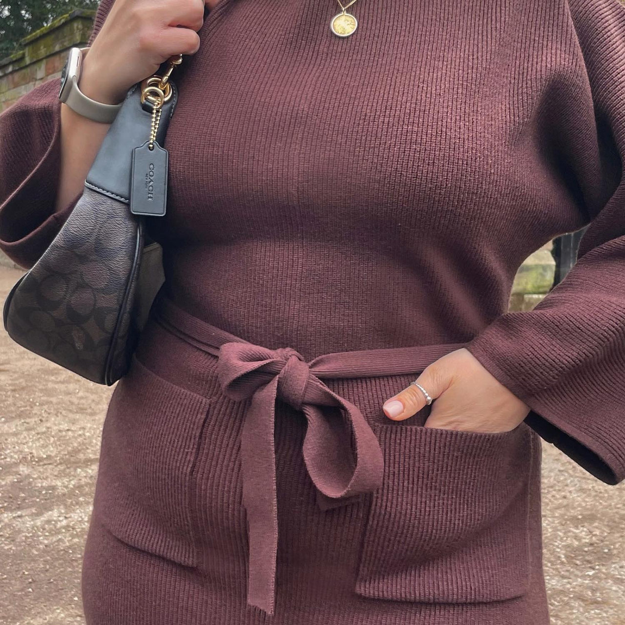 Midi Knitted Cocoon Dress in Hot Chocolate | Cloud Knit – Snag