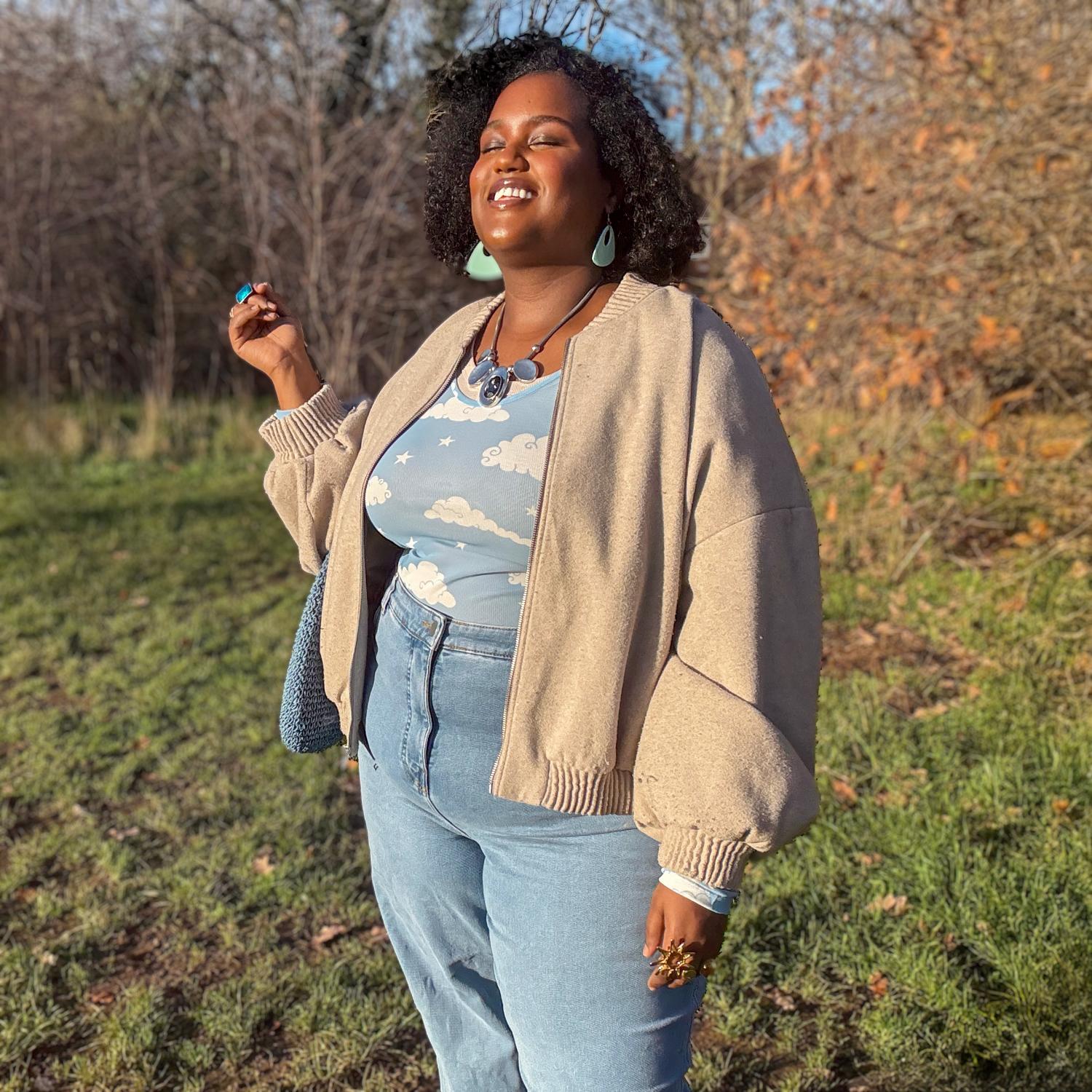 Cloud Mesh Top | Sky Blue & White Cloud Print – Snag