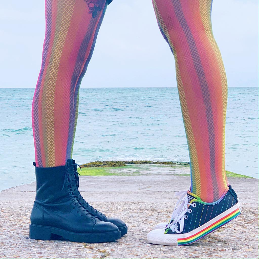 Rainbow Coloured Fishnet Tights | Snag